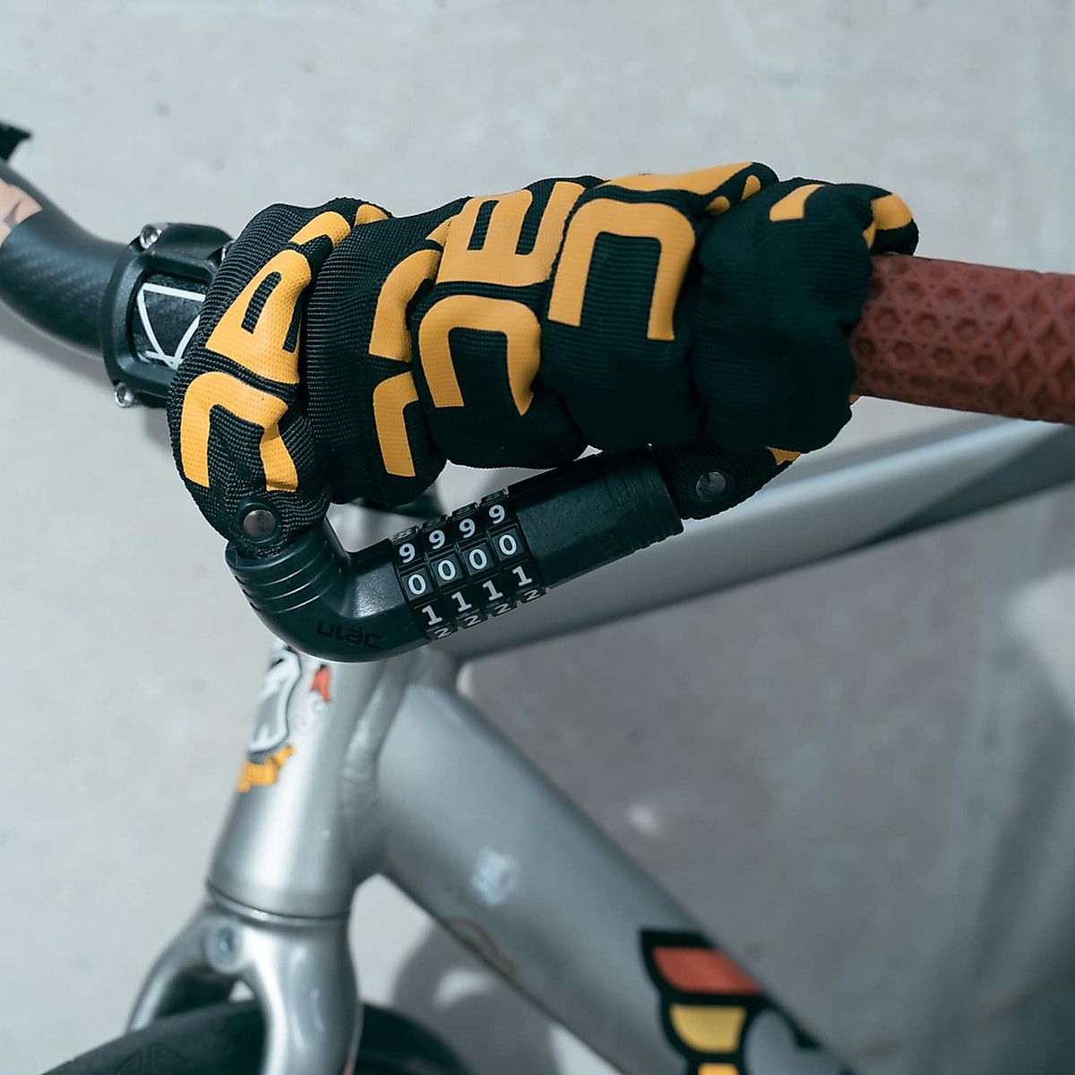 ULAC Steel Kombat Bike Chain Lock Combo, Security, Heavy-Duty, Anti-Theft Steel Chain Lock for Bicycle, Motorcycle, Door, Fence (7mm x 100cm) (Vibe)