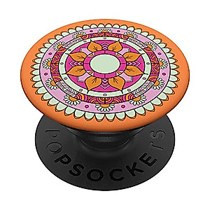 Retro Inspired Mandala Peace Relaxation Meditation Aid Focus PopSockets Swappable PopGrip