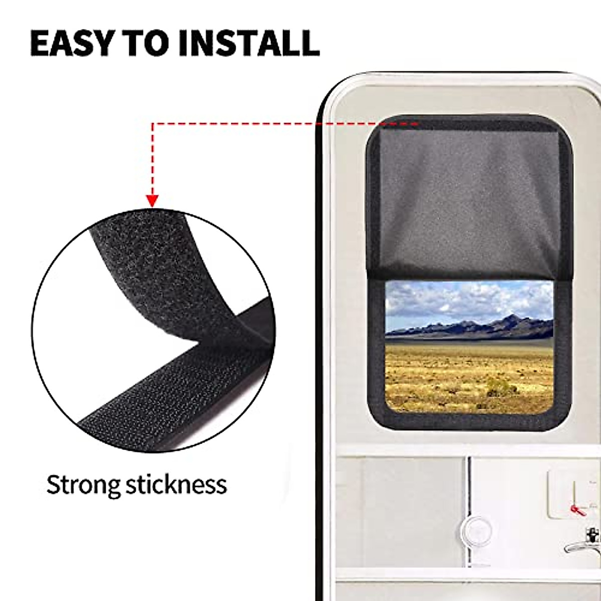 Carkio RV Door Window Shade Cover Blackout RV Door Window Shades Camper Sunshade Privacy Window Cover Travel Trailer Motorhome Sun Shade Accessories,24 x 16 inches, Pack of 2