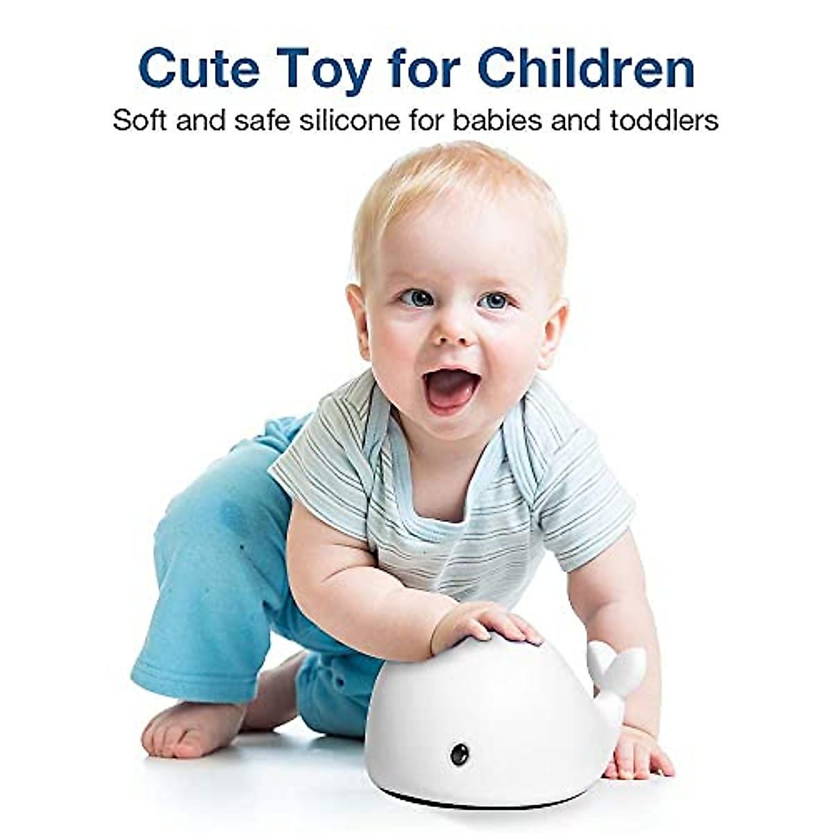 Cute Whale Night Light for Kids,Kawaii Baby with 7 LED Colors Changing,Tap Control Nursery Squishy Lamp,USB Rechargeable,Birthday Gifts Baby,Girls,Boys,Toddler,Children-OURRY