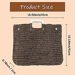 Straw Beach Bag,Women Hobo Summer Woven Large Handbags Straw Tote Bag (Brown)
