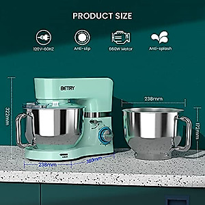 Stand Mixer 660w 6-Speed Food Mixer 7.5 QT Kitchen Electric Mixer Tilt-Head Dough Mixer with Dishwasher-Safe Dough Hooks,Beaters,Whisk & Stainless Steel Bowl