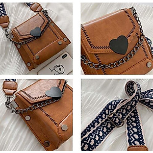 Crossbody Purse for Women, Casual Leather Bag, Women's Shoulder Handbags, Adjustable Strap (Caramel- Light Brown)