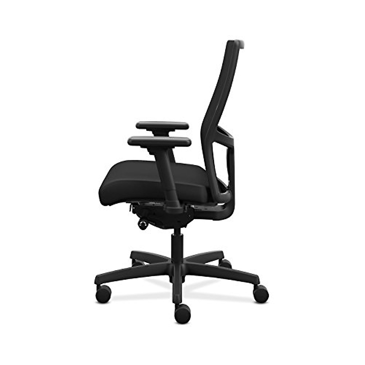 HON Ignition 2.0 Mid-Back - Black Mesh Computer Chair for Office Desk, Black Fabric