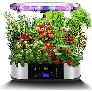 Hydroponics Growing System, SXYCMY Growing Plants up to 30 Inches with Powerful 30W 120 LED Grow Light, Silent Pump, Automatic Timer for Home Kitchen Gardening, APP & WiFi Remote Control