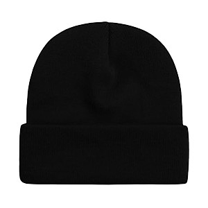 12 Pack Winter Beanie Hats for Men Women, Warm Cozy Knitted Cuffed Skull Cap, Wholesale