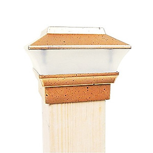 iGlow 8 Pack Copper Outdoor Garden 4 x 4 Solar LED Post Deck Cap Square Fence Light Landscape Lamp PVC Vinyl Wood Bronze
