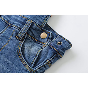 KIDSCOOL SPACE Baby Boy Girl Jean Overalls,Toddler Slim Cute Denim Dungaree,Blue,12-18 Months