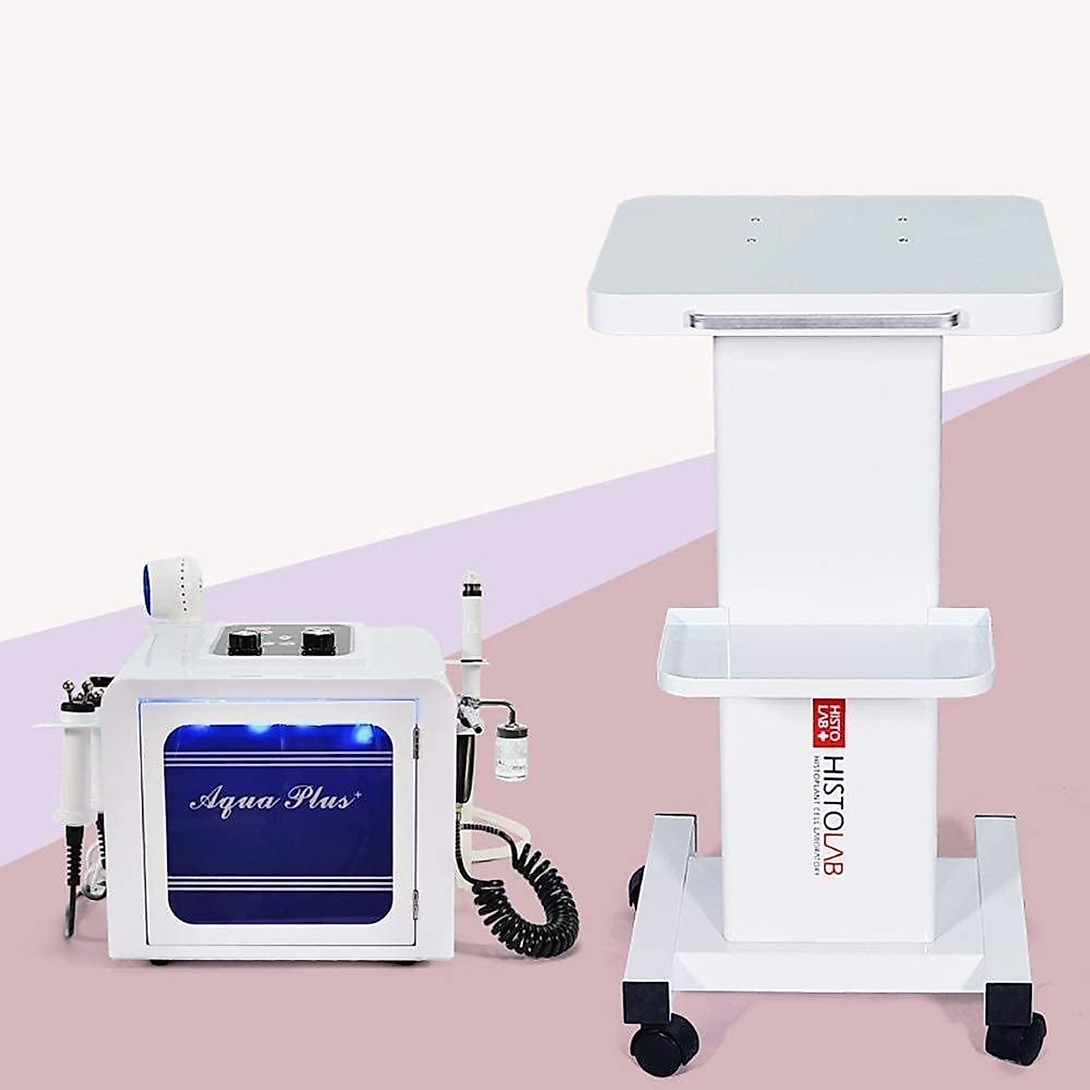 Medical Cart Household Utility Carts, Lab Cart Mobile Trolley Serving Equipment Steel Beauty Salon Cart with Handle, White Small Bubbles Spa Insturment Trolley with Storage, Universal Brake Wheel, 50K