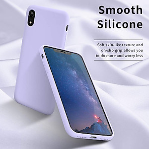 MCUCA iPhone XR Case，Ultra-Thin Shockproof Silky-Soft Touch Microfiber Lining Premium Soft Silicone Rubber Full Body Protection Case Cover for Apple iPhone XR (Light Purple)