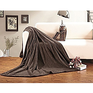Elegant Comfort Ultra Super Soft Fleece Plush Luxury Blanket Full/Queen Chocolate Brown