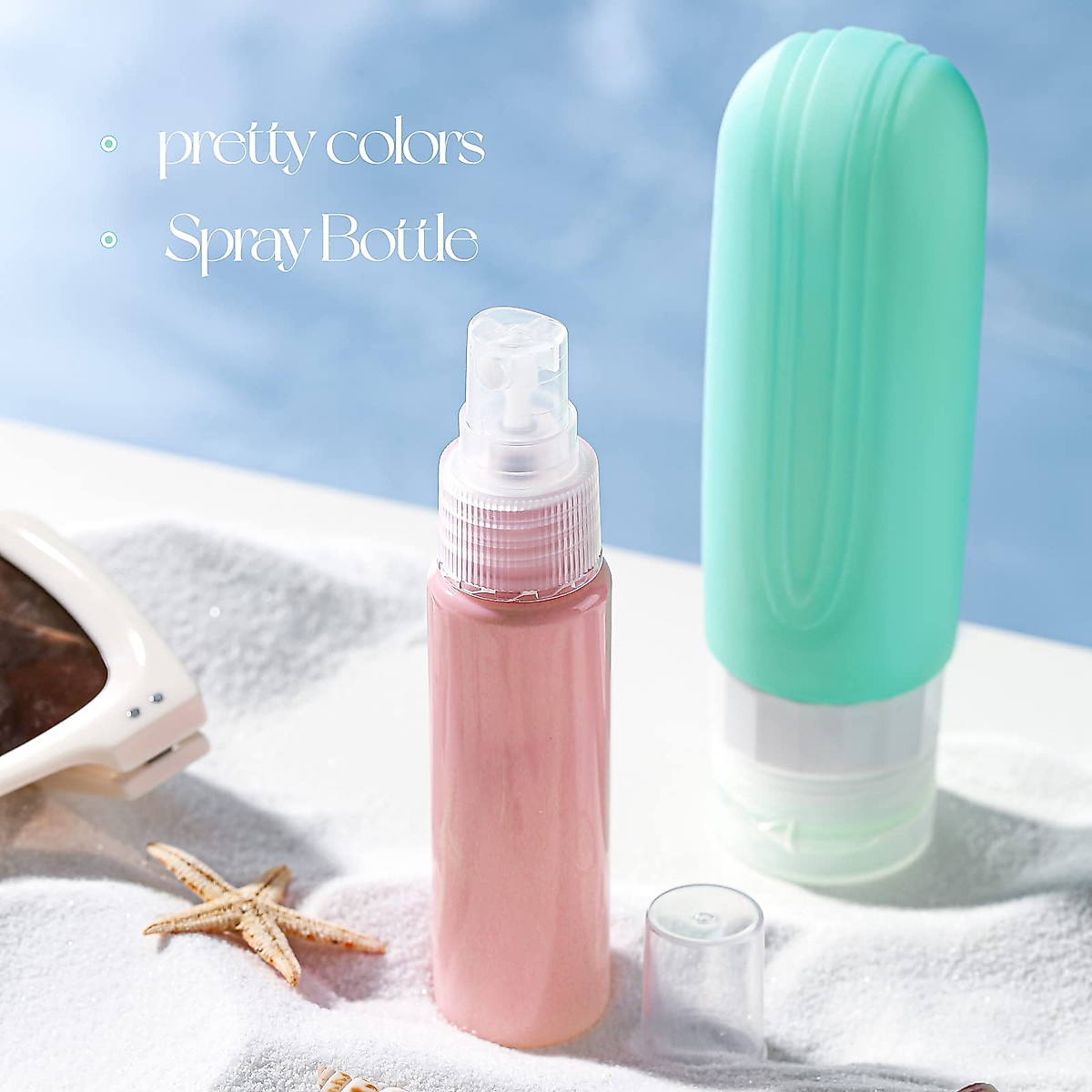 Moohemoo 19 Pack Travel Bottles Set for Toiletries, TSA Approved Travel Size Containers, 3oz BPA Free Leak Proof Silicone Squeezable Travel Accessories, Refillable for Shampoo Conditioner Lotion Soap