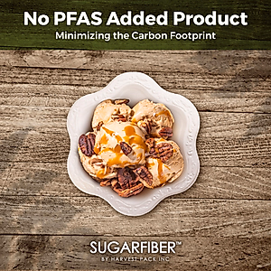 [50 COUNT]12 oz Disposable Floral White Paper Bowls - Acanthus Collection Natural Sugarcane Bamboo Fibers Bagasse Eco Friendly Environmental Plastic ice cream Bowl Elegant Alternative