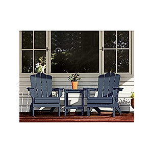 KINGYES Folding Adirondack Chair, HDPE All-Weather Adirondack Chair, Navy