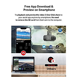 DDPAI Dash Cam Mola N3 GPS Front Dash Cam 1600P, 2K Dash Cam Recorder Front Car Accident Dashboard Camera for Car, Infrared Night Vision,GPS Logging, 24hr Parking Mode, App Wi-Fi,128GB max