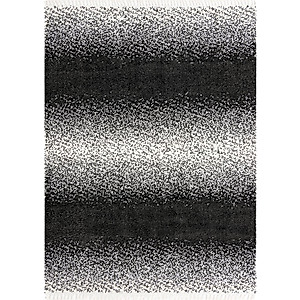 Unique Loom Hygge Shag Collection Area Rug - Gradient (9' x 12' 2" Rectangle, Blue/ Beige)