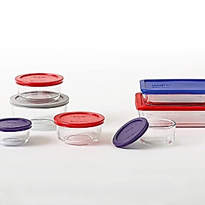 24 Piece Food Storage Containers Set with Easy Snap Lids (12 Lids + 12 Containers) - Glass Containers for Pantry