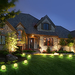 Solar Lights Garden Outdoor,Cracked Glass Ball Waterproof Warm White LED Gifts for Garden Decoration Balcony Patio Walkway Landscape 1 Globe (3.93")