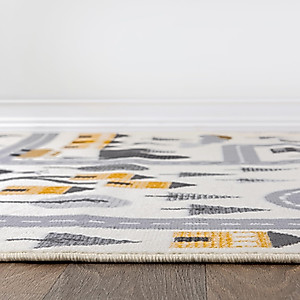 Rugshop Kids Play Road Rug for Playroom,Kidsoom,Nursery Room Interactive Cityscape for Cars and Toys Indoor Soft Runner Rug 2'x7' Cream