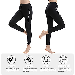 REALON Wetsuit Pants Men Womens Wet Suits Swim Tights 3mm Neoprene Swimming Leggings 2mm Long Diving Surfing Kayak Pant Keep Warm for Workout Scuba Snorkeling Canoeing Water Sports