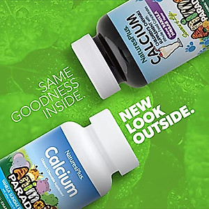 NaturesPlus Animal Parade Calcium, Vanilla Sundae Flavor - 90 Animal-Shaped Chewable Tablets - Promotes Healthy Bones - Vegan, Gluten Free - 90 Total Servings