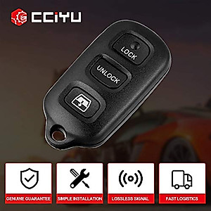 cciyu 1PC Uncut 4 Buttons Keyless Entry Remote Fob Case Replacement for Toyota Avalon 4Runne Sequoia (HYQ12BAN, HYQ12BBX, HYQ1512Y)