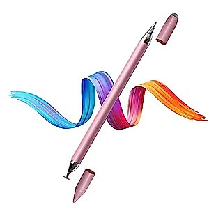 Stylus Pens for Touch Screens, Black Ballpoint Pen with Stylus Tip, 3 in 1 Stylus Pen for iPhone/iPad/Tablet/Android/Microsoft/Surface, Universal Stylus Compatible with All Touch Screens (Rose Gold)