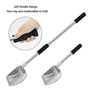 Abealv Cat Litter Scoop Metal Cat Litter Scooper Long Handle Cat Scoop Detachable Stainless Steel Non-Stick Cat Litter Sifter Pet Scoop with Deep Shovel Kitty Cat Scooper for Sifting Cats Litter