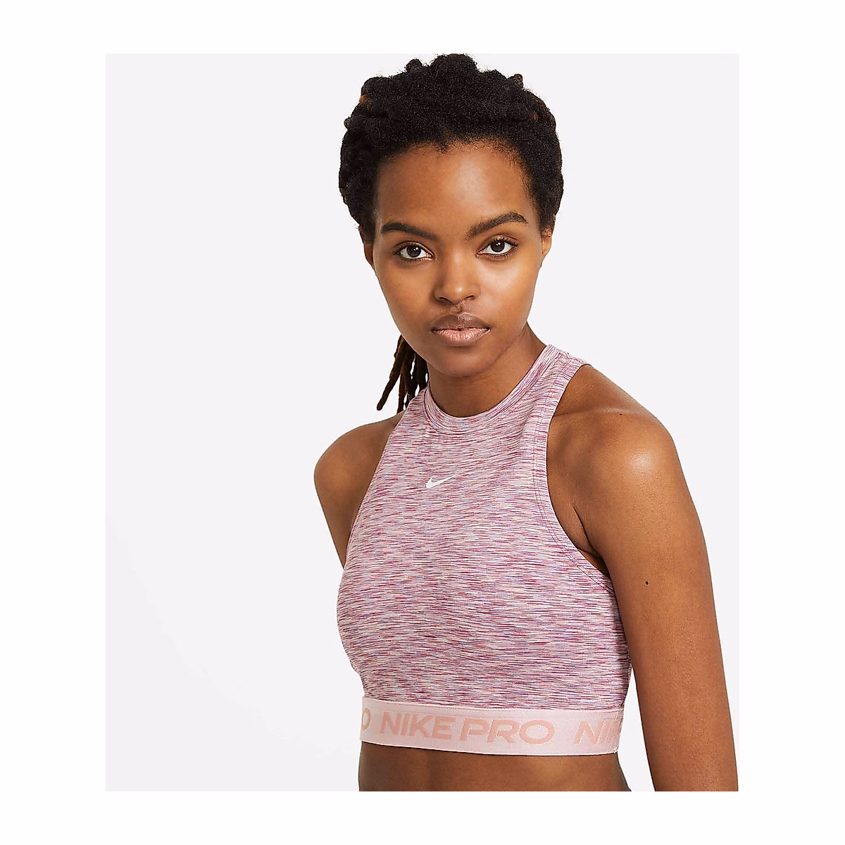 Nike Women's Space-Dyed Cropped Tank Top (Pink Glaze, X-Small)