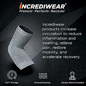 Incrediwear Elbow Sleeve – Elbow Brace for Elbow Support, Joint Pain Relief, Inflammation Relief, and Circulation, Tendonitis, Golf and Tennis Elbow Brace for Women and Men (Grey, Small/Medium)
