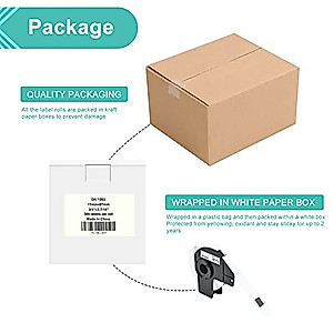 NineLeaf 2 Roll (300 Labels per Roll) Die-Cut File Folder Labels with Cartridge Compatible for Brother DK-1203 DK1203 17mm x 87mm (2/3" x 3-7/16") White Address Paper Label use in QL Label Printers