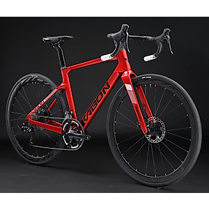 KABON Full Carbon Road Bike, 700C Carbon Fiber Frame Road Bike with Shimano 105 22 Speed Disc Brake Racing Bicycle with Carbon Wheelset (58cm, Red)