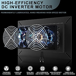 20W Solar Powered Dual Metal Shell Exhaust Fan Kit Waterproof and Plug & Play for Chicken Coops, Greenhouses, Sheds, Pet Houses, and Windows1