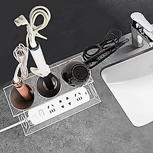 Boveker Acrylic Hair Tool Organizer, Acrylic Hair Dryer and Styling Organizer, Hair Product Organizer, Clear