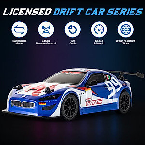 GrowFun Remote Control Car 2.4Ghz Maserati GT Electric Sport RC Drift Race Car 1:24 Scale Licensed RC Car Series High Speed Racing RC Truck Crawler Toys Model Vehicle for Age 8 9 10 11 12