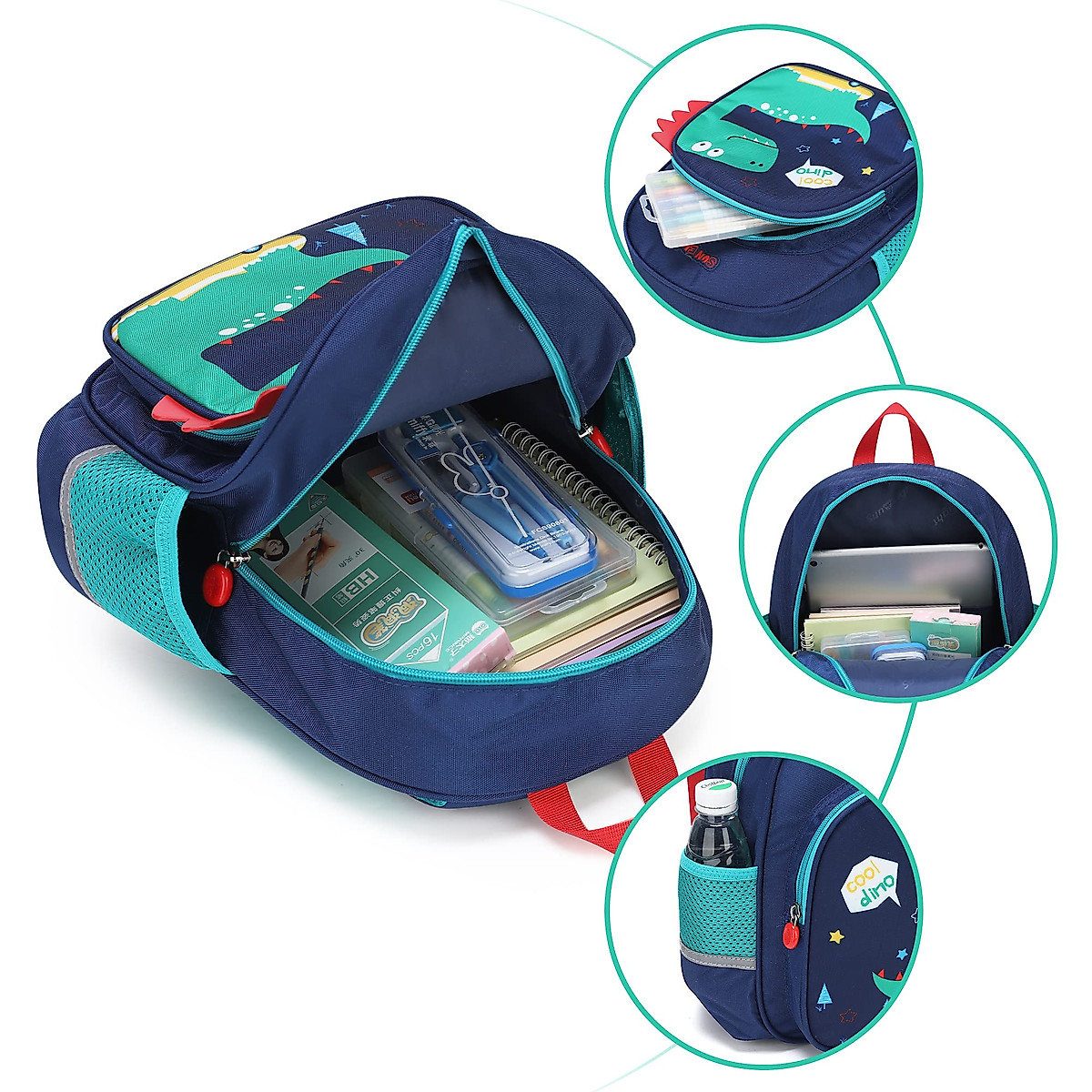 Reqinqin Cute Preschool Toddler Backpack for Girls Boys 3D Animal Cartoon Cat School Backpack Bag for Baby Girl Boy 1-5 Years Waterproof kids Bag Travel Girls for Kids Backpack（Cat