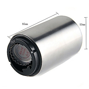 Honbay 2 Pack Beer Bottle Opener with Magnetic Cap Catcher,Silver