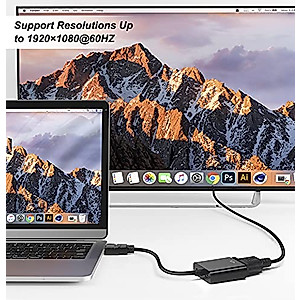 leizhan HDMI to VGA Adapter Cable, HDMI Male to VGA Female Converter with 3.5mm Audio Jack Compatible with Computer PC Laptop Monitor Projector HDTV Ultra-Book Raspberry Pi Chromebook
