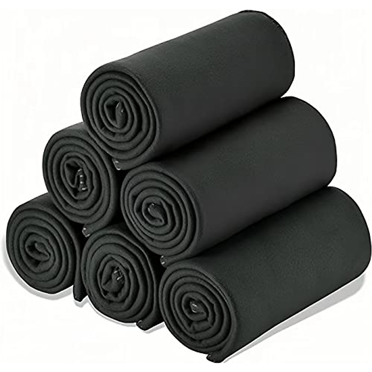 SeaBeauty Cozy Fleece Blanket Bulk-（Pack of 6） Comfortable Fleece Throw Blanket Suitable for Home Bed Sofa Office Camping and Pet-Friendly Warm and Breathable Black, Pack of 6-50 x 60 Inch