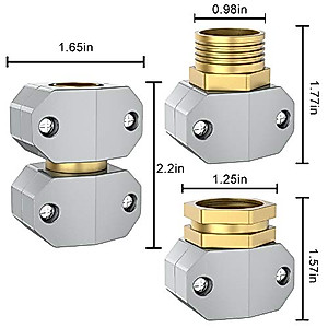VLAY Heavy Dutty Garden Hose Repair Fittings,Two Pairs of Metal Hose Mender for 5/8" and 3/4" Hoses Easy to use Hose Repair Mender with Leakproof Seal Design
