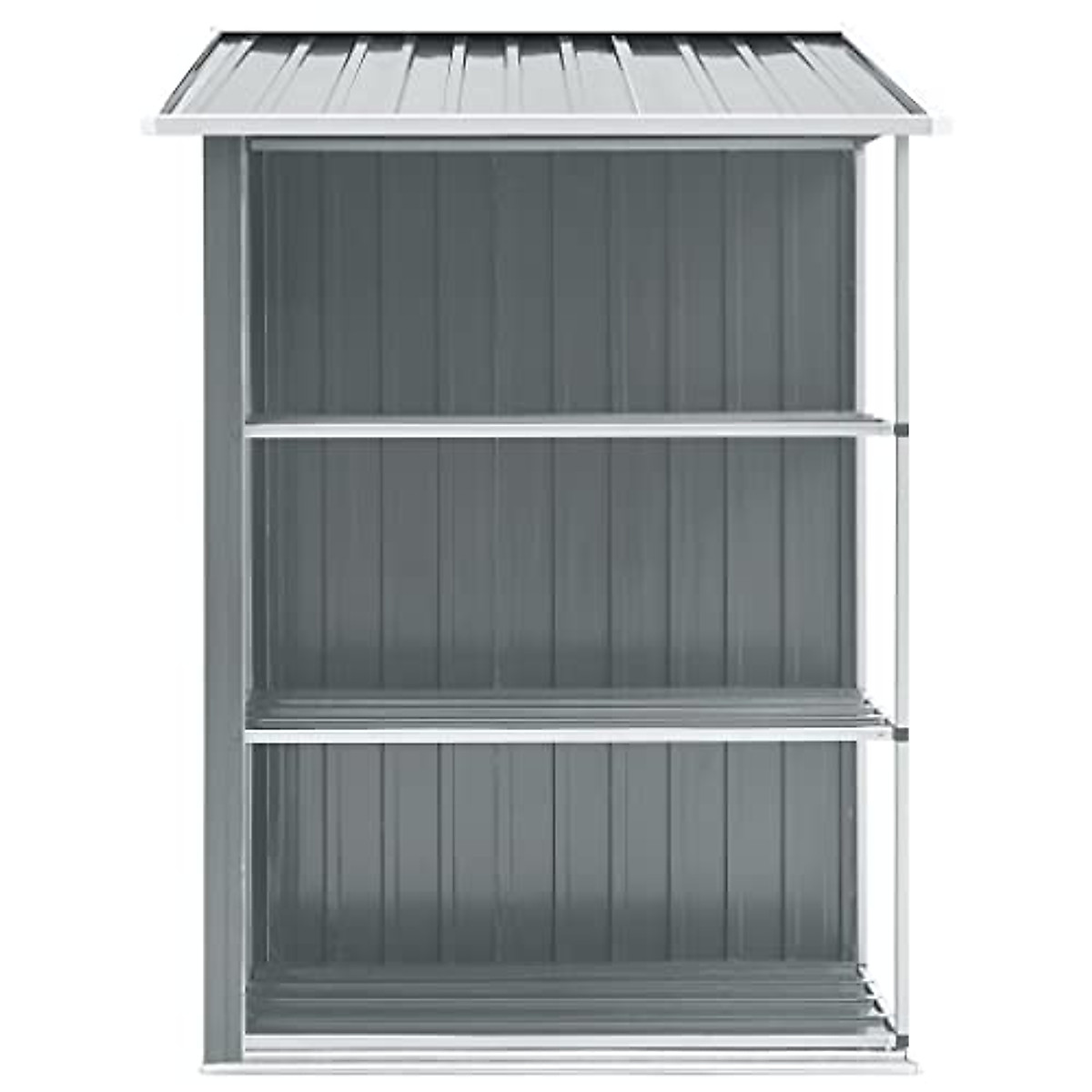Garden Metal Storage Shed with Rack | Outdoor Tool Shed Storage Room with Vents | Storage Sheds with Door for Outside Patio Backyard Yard Lawn | Gray Galvanized Iron 80.7" x 51.2" x 72"