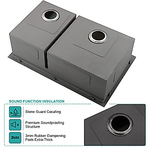 33 Undermount Workstation Kitchen Sink - iAnomla 33 x19 Inch Undermount Kitchen Sink 16 Gauge Ledge Workstation Stainless Steel 60/40 Double Bowl Kitchen Sink with Cutting Board