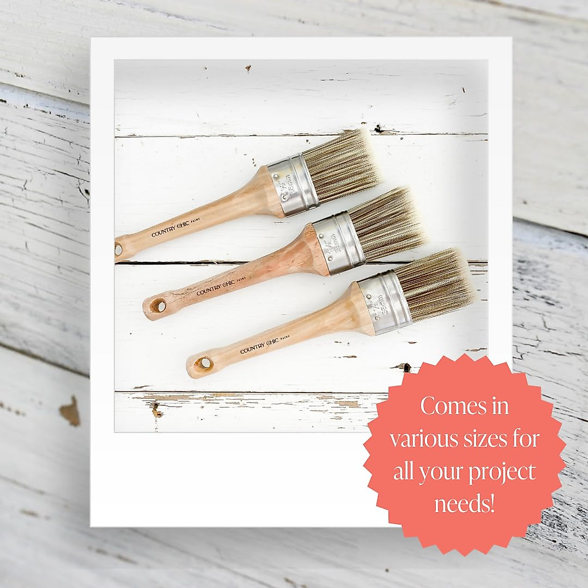 Chalk Style Paint Brush - Oval Brush with Synthetic Bristles for Smooth Furniture Paint Application with Minimal Brush Strokes, No Shedding, Vegan, Best for Water-Based Paint - 1.5"