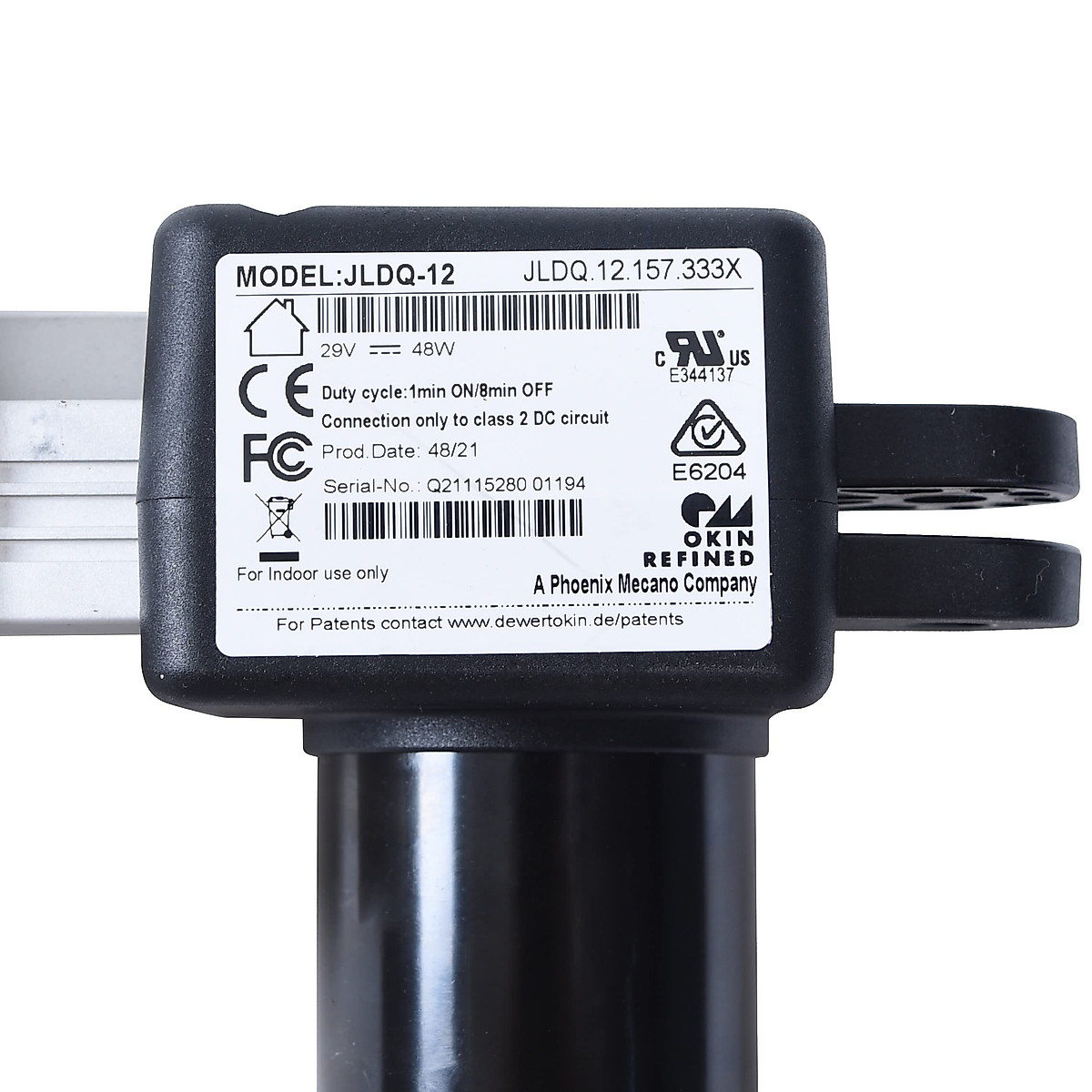 Okin Refined R Model: JLDQ 12 & JLDQ.12.157.333X for Power Recliner Bed Actuator Motor Replacement, Electric Sofa Lift Chair Replacement Part for JLDQ.12.157.333D/E/F/G/H/I/J/K/O/P/Q