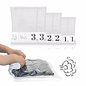 WisePoint 6 Pack Roll-up Compression Bags for Travel, Space Bags Vacuum Storage Bags Vacuum Sealed with Double Zipper, Vacuum Seal Bags for Clothing Travel Blankets (6)