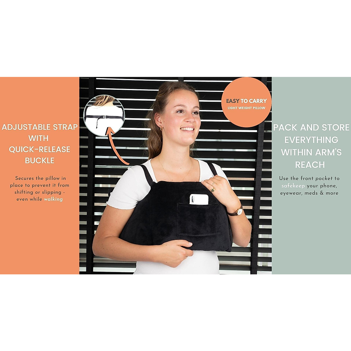 Bundle Post Mastectomy Pillow + Seatbelt Pillow for After Surgery - Recovery After Breast Cancer Surgery, Port Pillow For Seatbelt, Breast Augmentation, Heart Surgery - Breast Cancer Gifts for Women