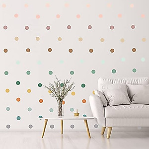 2-inch Polka Dot Wall Decals For Girls Bedroom Featuring 150 Neutral Boho Rainbow Wall Decal Stickers for Wall | Perfect For Boho Nursery and Boho Rainbow Classroom Decor | These Peel and Stick Dots For Walls are a great alternative to Wallpaper