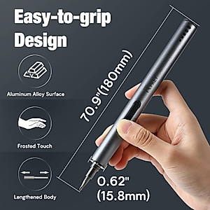 PKEY Cordless Electric Screwdriver，Electric Screwdriver Kit with 55 Magnetic Precision Bits ，2 Torque Settings，3 LED Light, Ideal For Computer, Bookcase, Bicycle，Watch