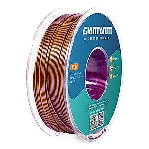 GIANTARM Tri-Colors Silk Pla Filament, 3D Printer Filament 1.75mm +/-0.02mm, 1Kg (2.2lbs) Spool, Vacuum Packaging（Red+Gold+Purple）
