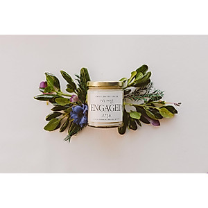 Sweet Water Decor In My Engaged Era Candle - Jasmine, Rosemary, Sea Salt, and Honey Scented Candle - 9 oz Soy Candle in Clear Jar with 40+ Hours Burn Time - Engagement and Bridal Shower Gifts for Her